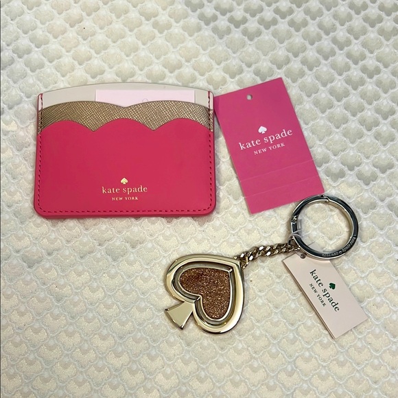 kate spade | Accessories | Kate Spade Pink And Gold Key Card Holder Set ...